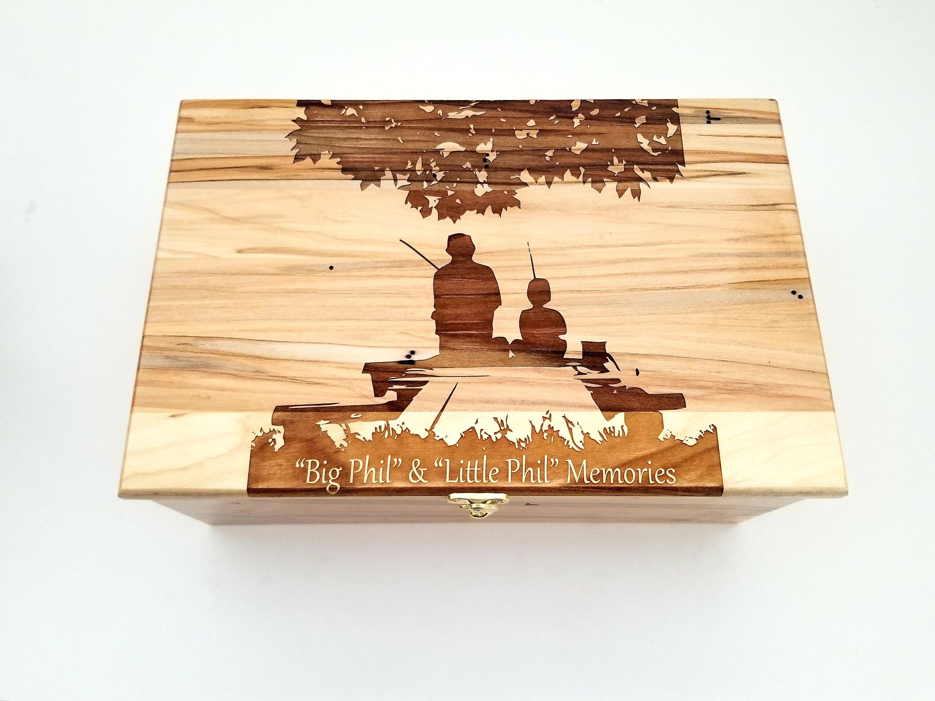Personalized Father and Son Fishing Memory Box 12x8x4, Engraved Custom ...