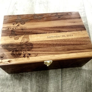 Personalized Butterfly Memory Box 12x8x4, Custom Hand Made Wood ...