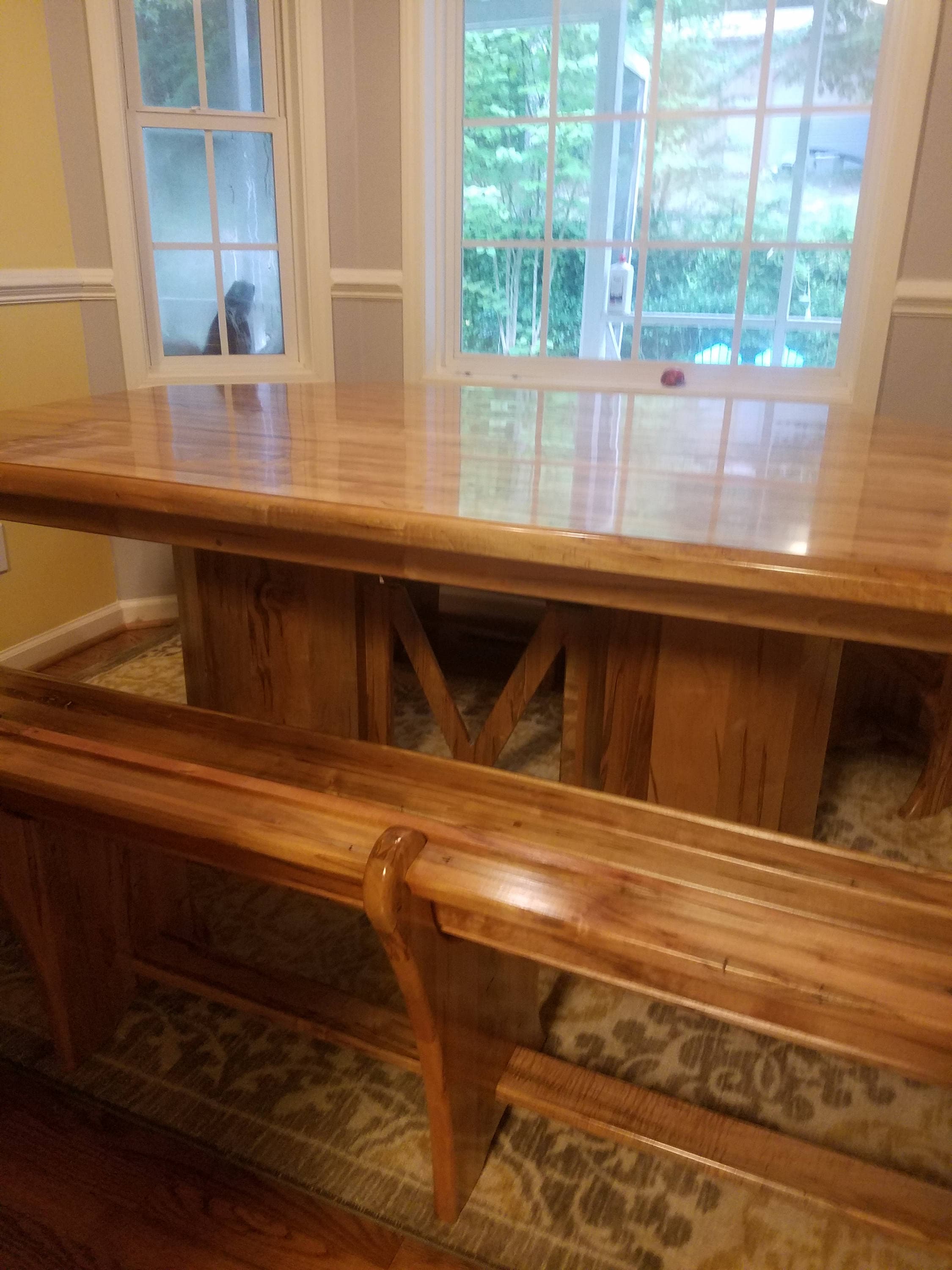 Bay Window TableHand Made Table and Bench Ambrosia Maple | Etsy