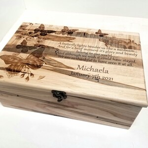 Personalized Butterfly Memory Box 12x8x4, Custom Hand Made Wood ...