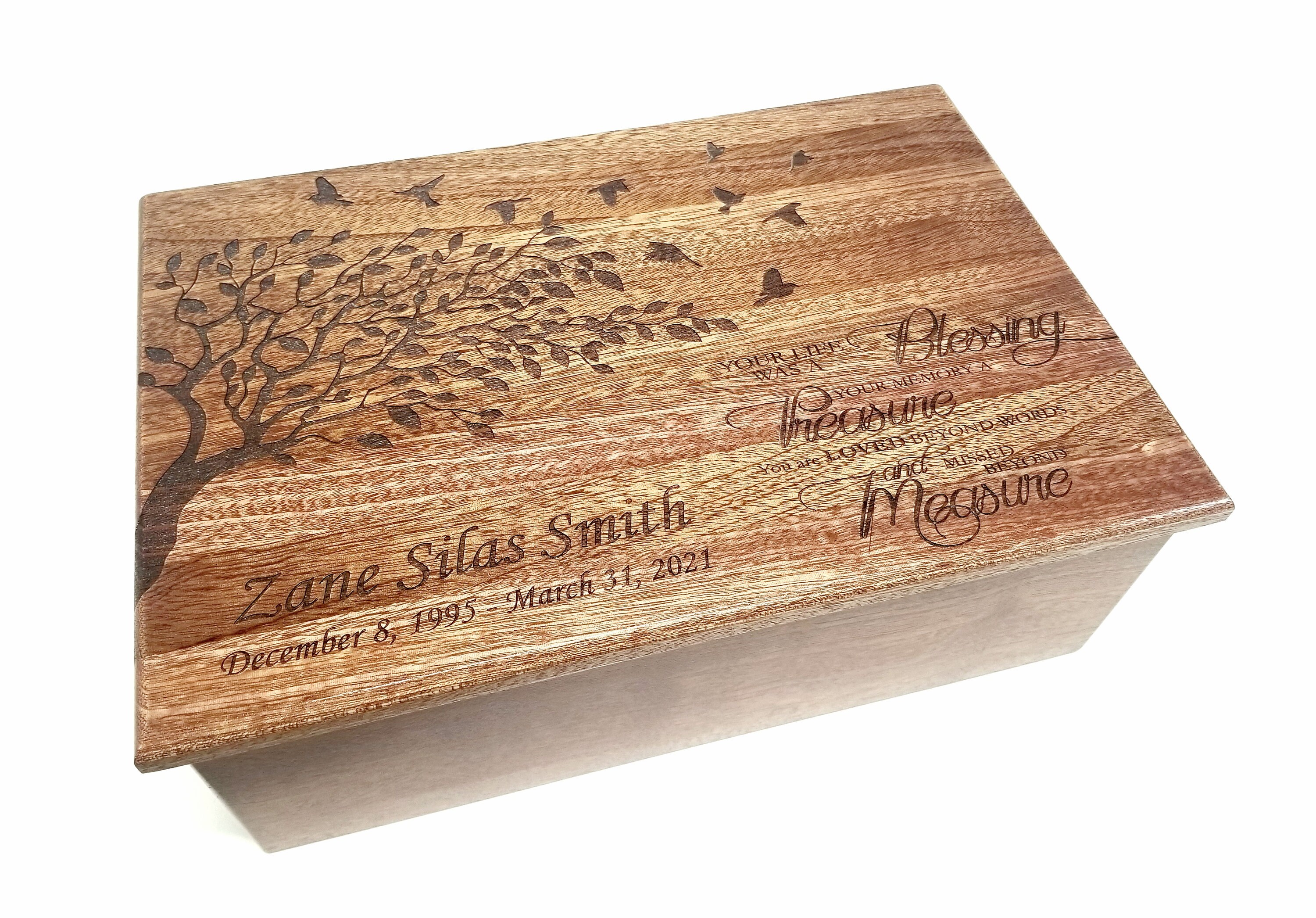 Personalized Tree Memory Box 12x8x4 Custom Hand Made Wood | Etsy
