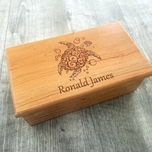 Personalized Sea Turtle Music Box, Choose Your Song, Tribal Sea Turtle ...