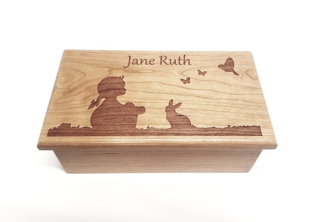 Personalized Little Girl With Bunny Music Box Choose Your Song, Custom ...