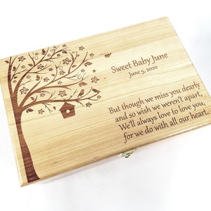 Personalized Tree Memory Box 12x8x4, Custom Hand Made Wood Keepsake Box ...
