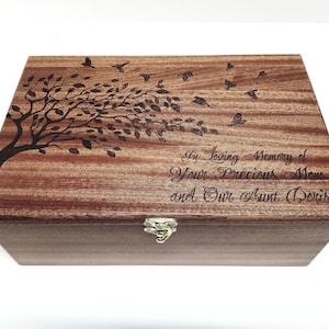 Personalized Tree Memory Box 12x8x4, Custom Hand Made Wood Keepsake Box ...
