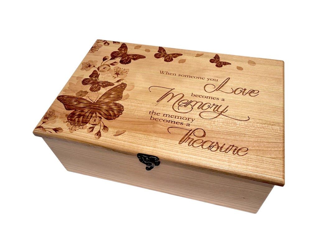Personalized Butterfly 'memory' Poem Memory Box 12x8x4, Custom Handmade ...