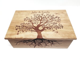 Personalized Tree of Life Memory Box 12x8x4, Custom Hand Made Wood ...