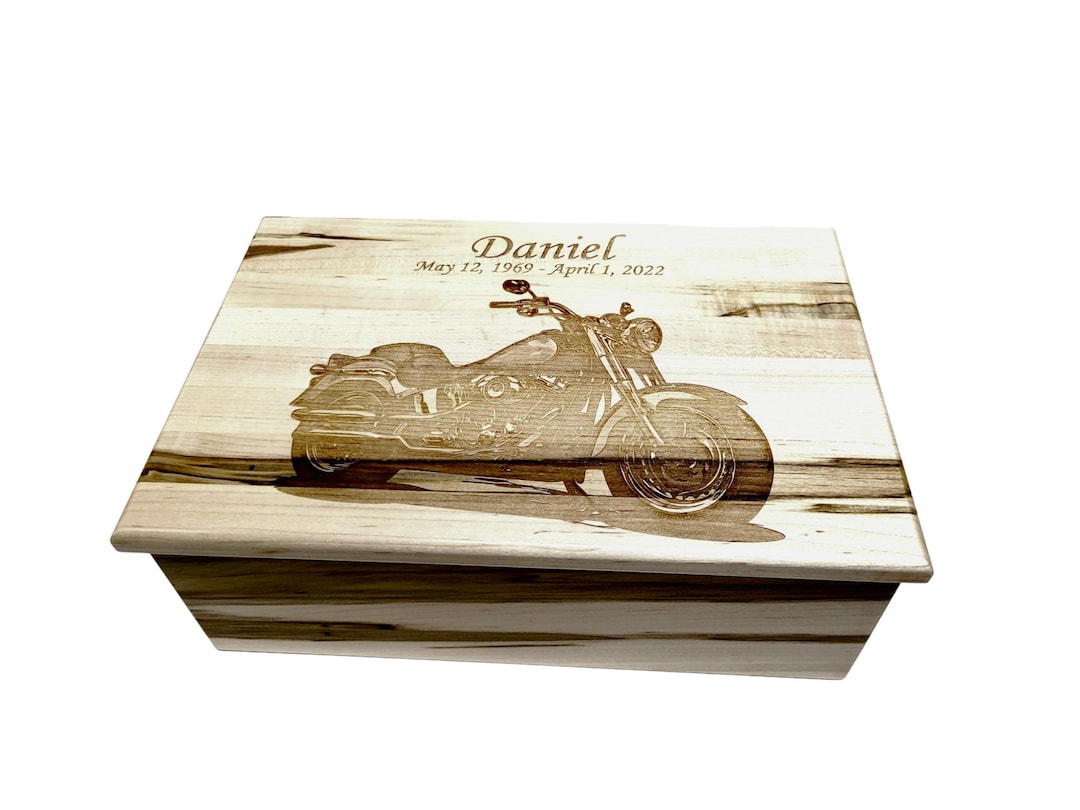 Personalized Motorcycle Memory Box 12x8x4, Custom Handmade Wood ...
