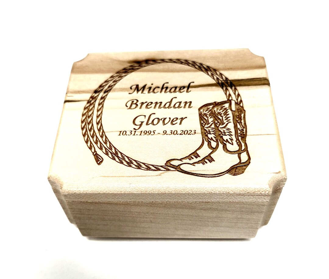 Lasso & Boots Mini Urn Add Text, Custom Sharable Urn, Urns to Keep With ...
