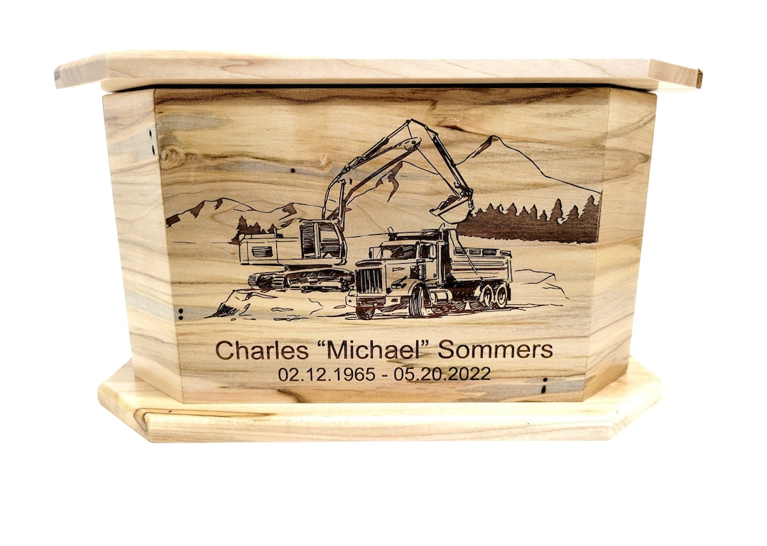 Trackhoe Operator Urn Custom Engraved, Handmade Wooden Urn ...