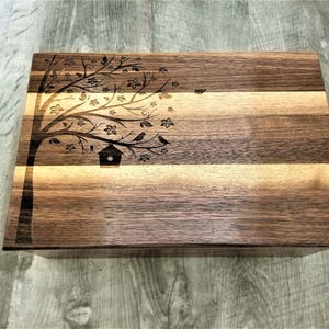 Personalized Tree Memory Box 12x8x4, Custom Hand Made Wood Keepsake Box ...