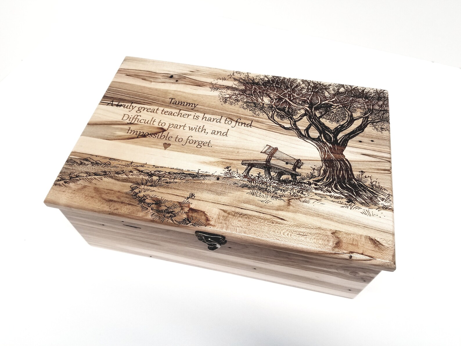 Personalized Park Bench Memory Box 12x8x4 Custom Hand Made - Etsy