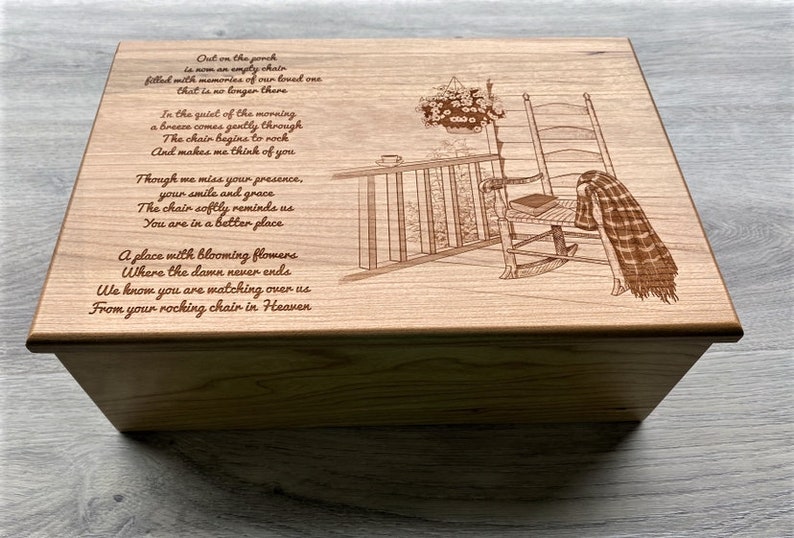 Personalized Rocking Chair Memory Box 12x8x4 Custom Hand Made - Etsy