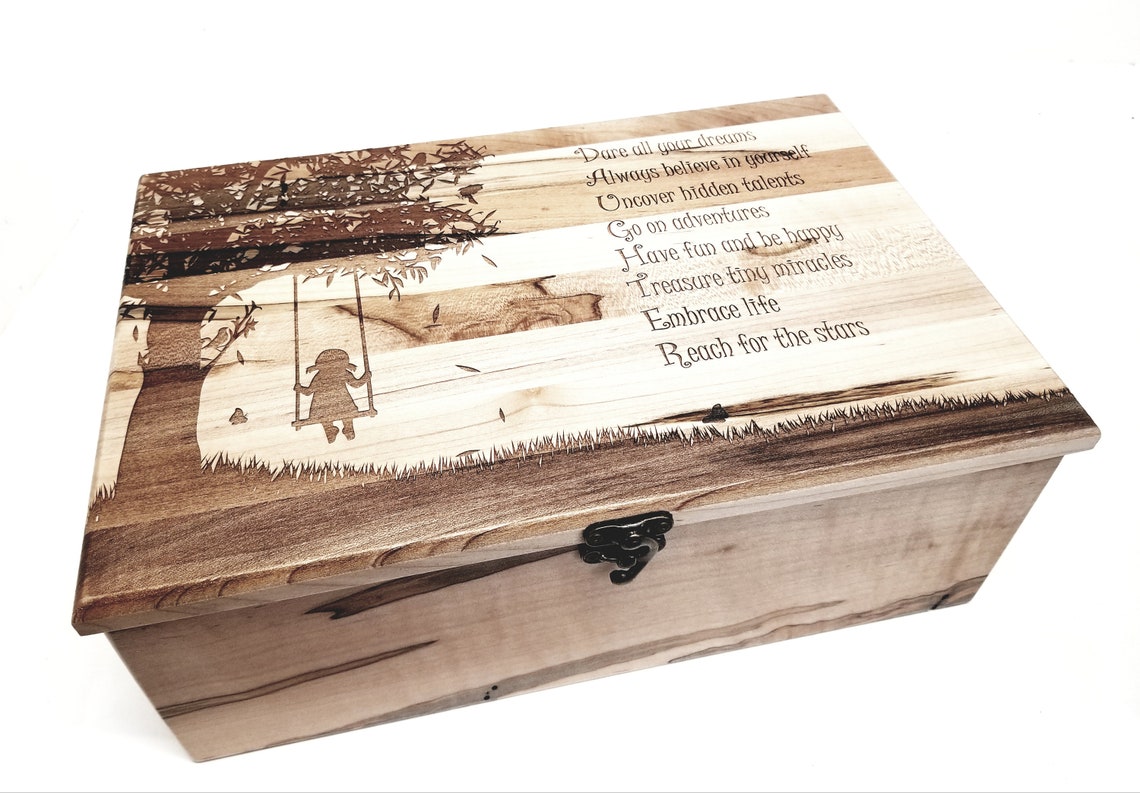Personalized Daughter Memory Box 12x8x4, Custom Hand Made Wood Keepsake ...