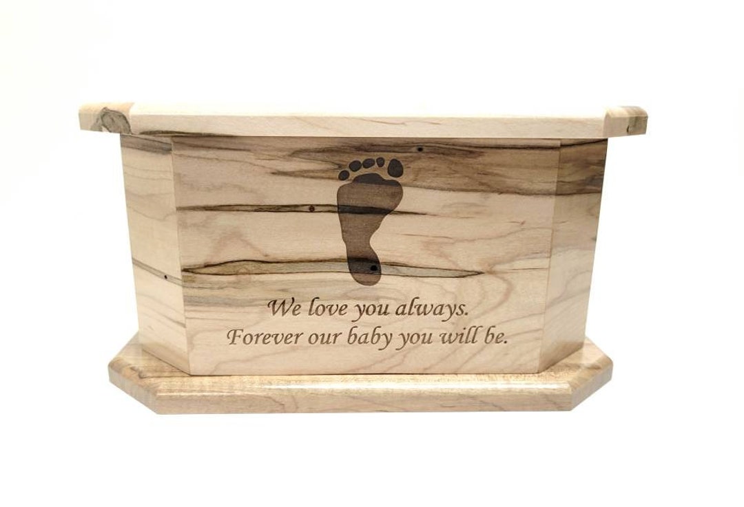 Personalized Handmade Wood Footprint Infant Urn, Baby Urn, Engraved ...