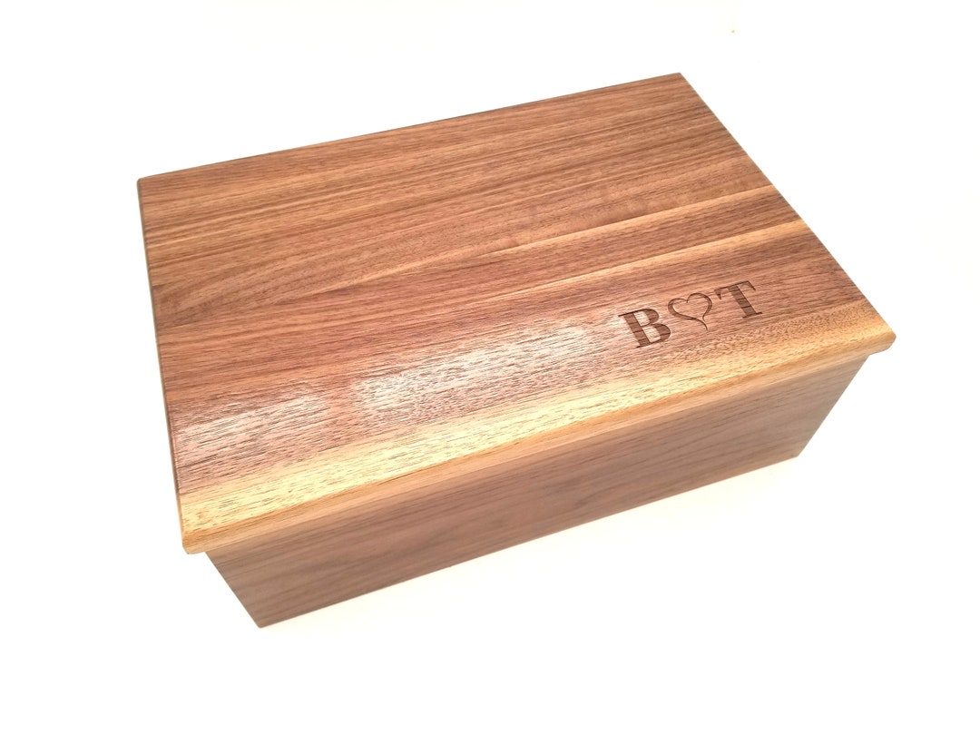 Personalized Memory Box 12x8x4, Custom Initials Hand Made Wood Keep ...