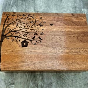 Personalized Tree Memory Box 12x8x4, Custom Hand Made Wood Keepsake Box ...