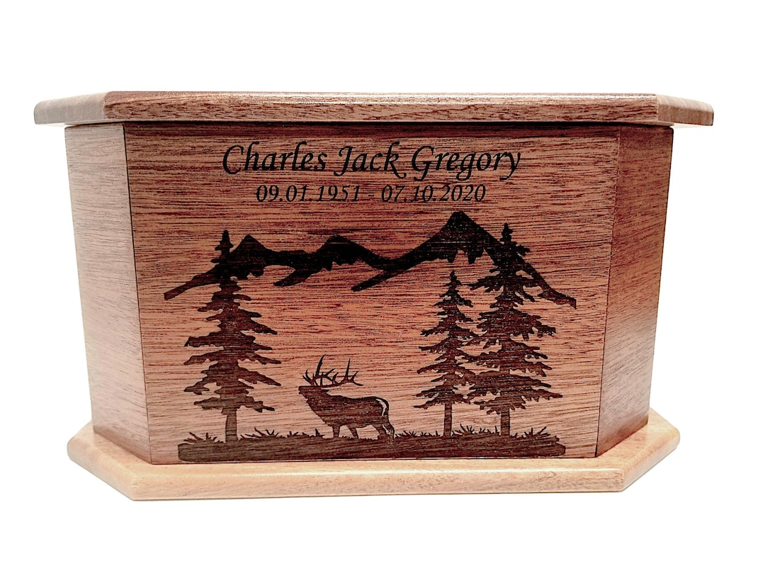 Personalized Handmade Wood Mountain With Elk, Custom Engraved Wooden ...