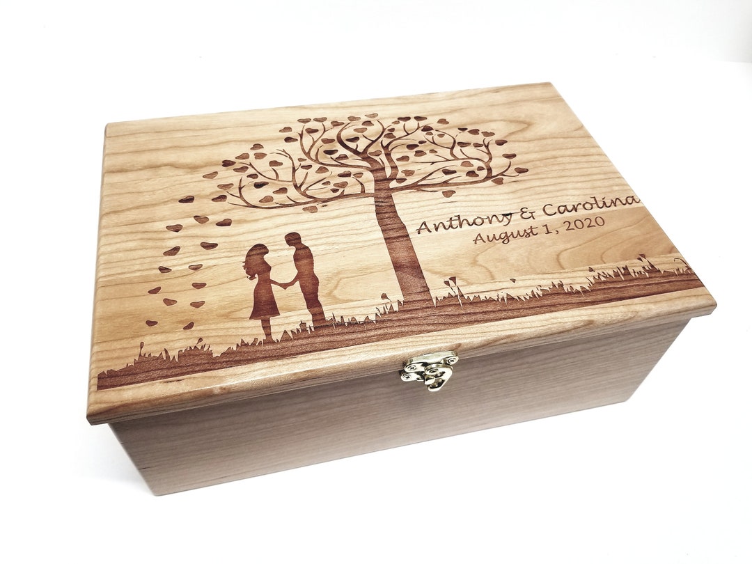Personalized Couples Memory Box 12x8x4, Custom Hand Made Wood Keepsake ...