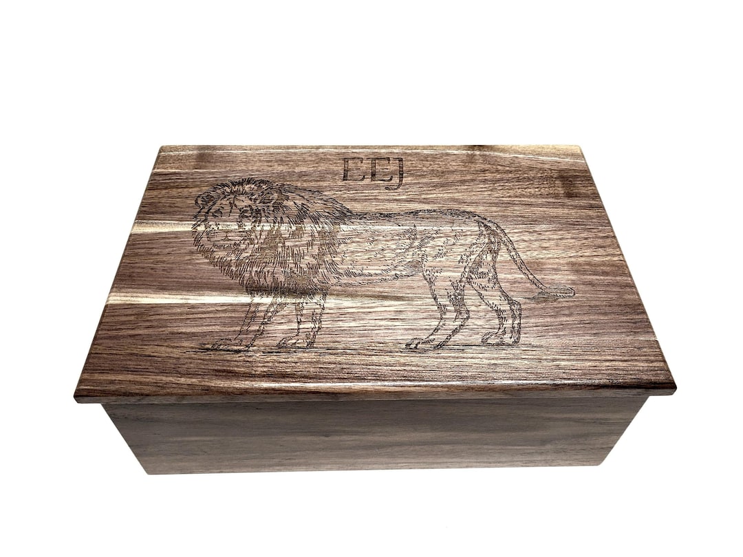 Personalized Lion Memory Box 12x8x4, Custom Keepsake Box, Gift for ...