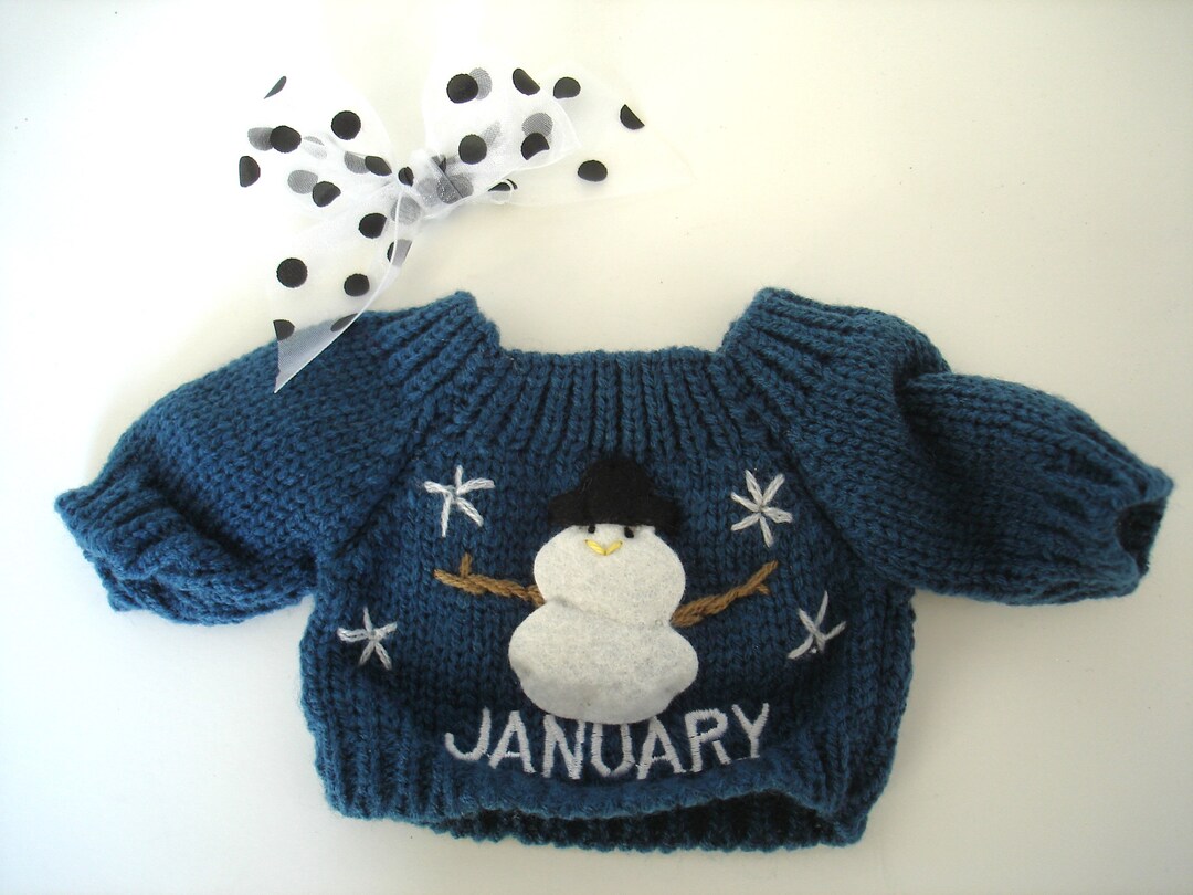 Teddy Bear January Sweater of the Month for 10 Inch Bear - Etsy