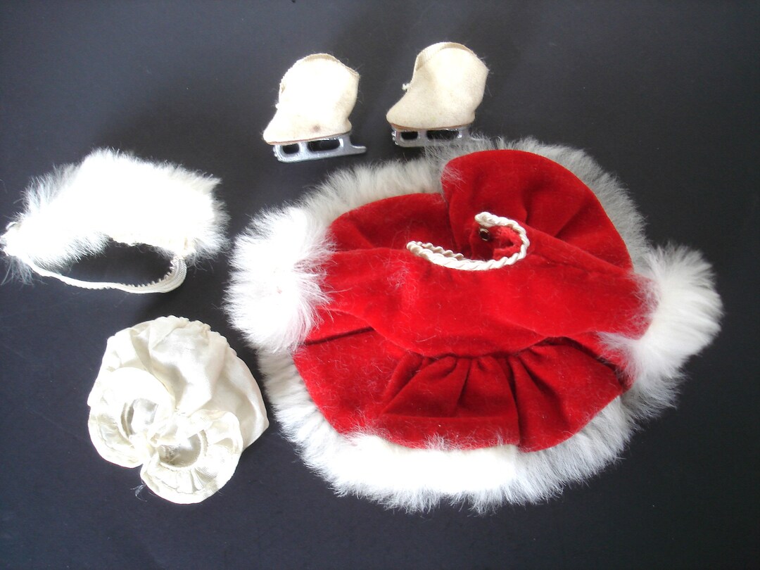 Vintage 1950's Ginger Doll Red Skating Outfit With Fur Trim - Etsy