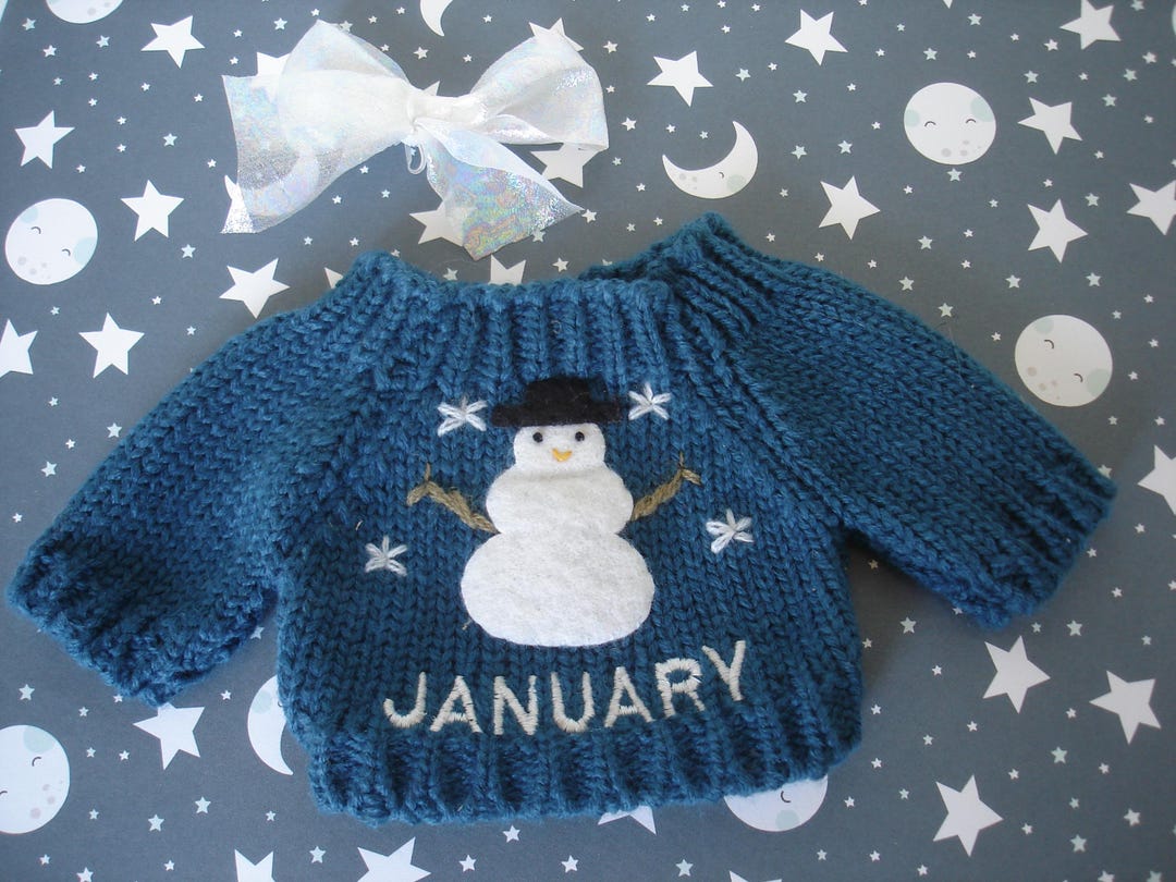 Teddy Bear January Sweater of the Month for 10 Inch Bear - Etsy