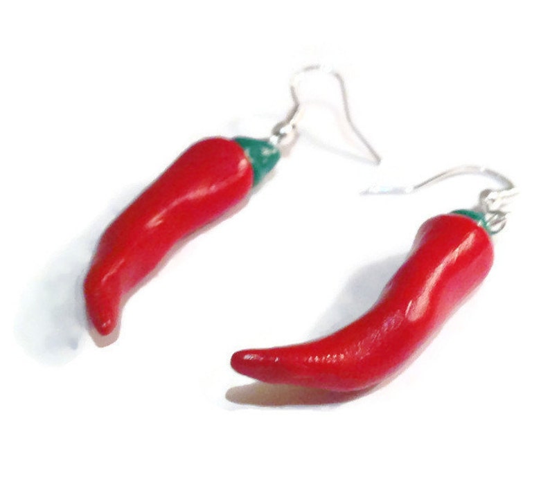 Chilli Pepper Earrings Vegetable Earrings Food Earrings Red - Etsy