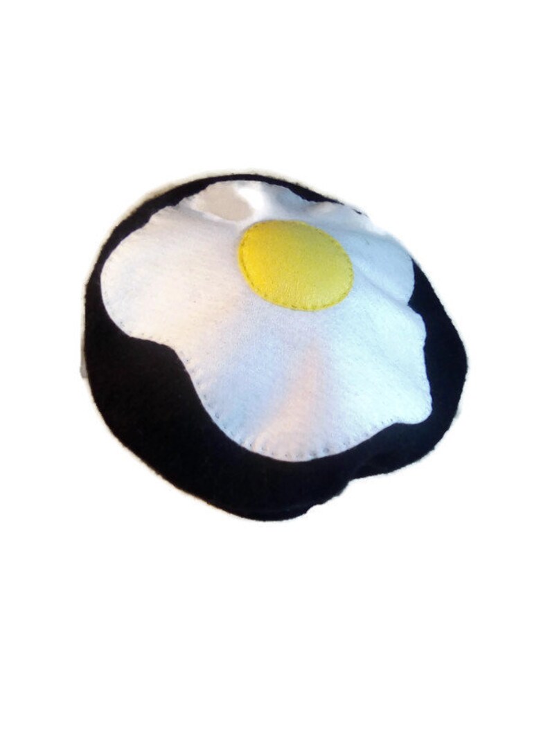 Boina de huevo negro sombrero de huevo frito sombrero negro | Etsy España