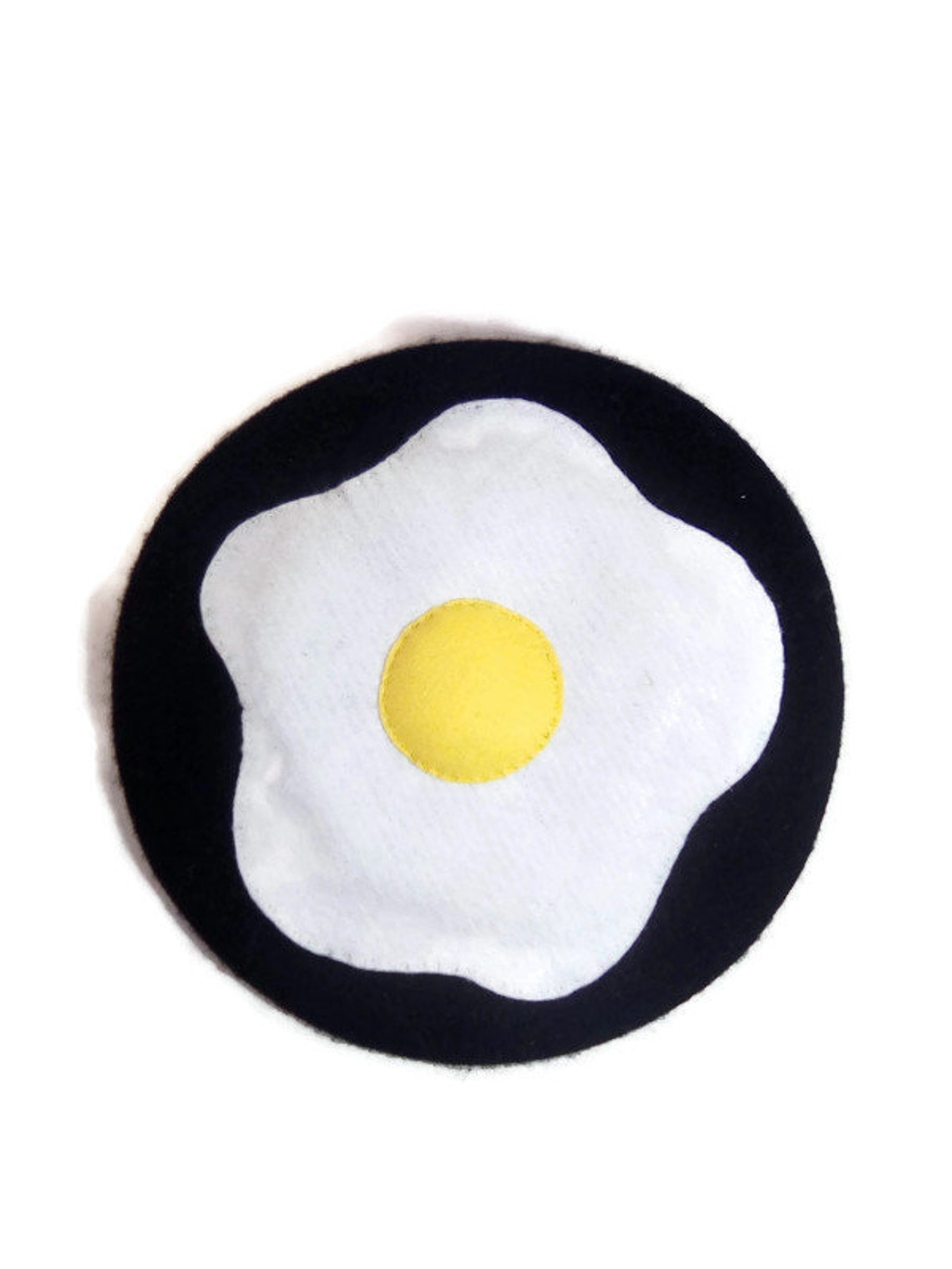 Boina de huevo negro sombrero de huevo frito sombrero negro | Etsy España