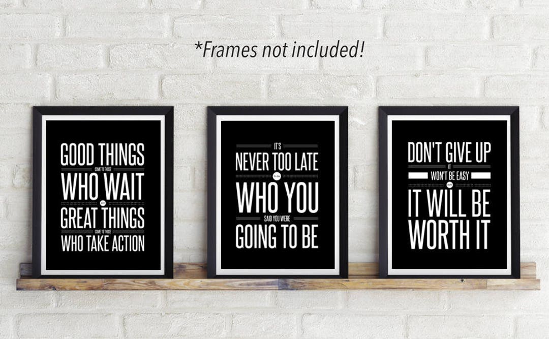 Don't Give up 3 Poster Set Motivational Inspirational Quote Art Posters ...