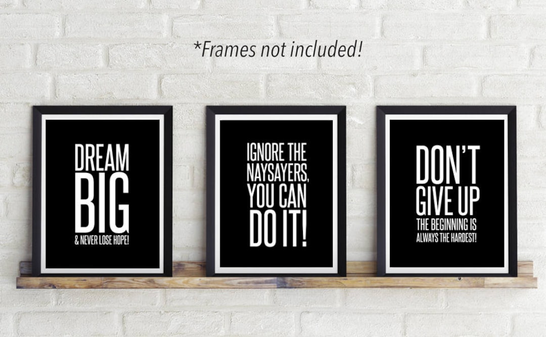 Dream Big Famous Quotes 3 Poster Set Motivational Teen Boy Girl Art ...
