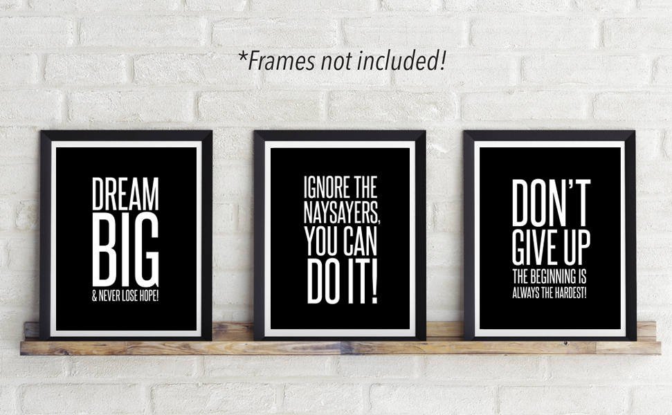 Dream Big Famous Quotes 3 Poster Set Motivational Teen Boy Girl Art ...