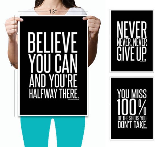 Motivational Famous Quotes Wall Art Posters Decorative Prints | Etsy