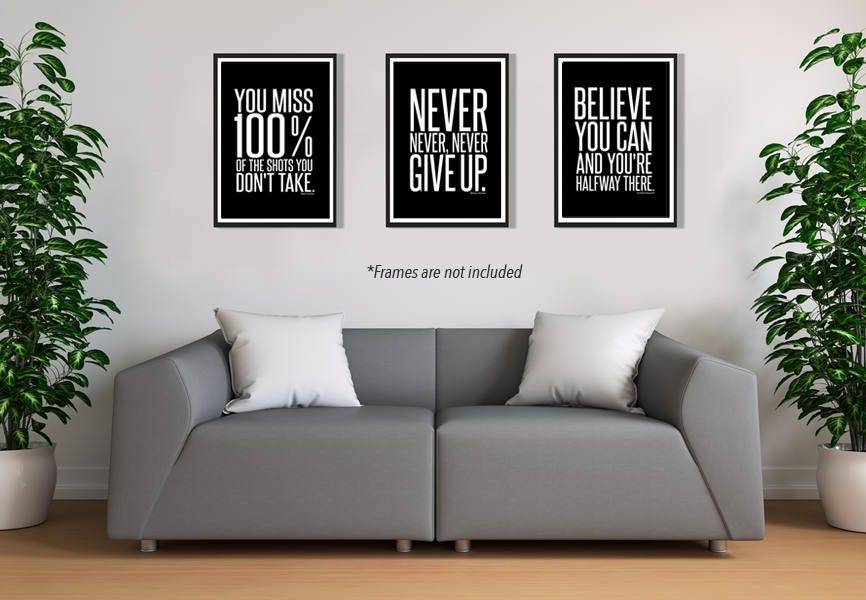Motivational Famous Quotes Wall Art Posters Decorative Prints Wall ...
