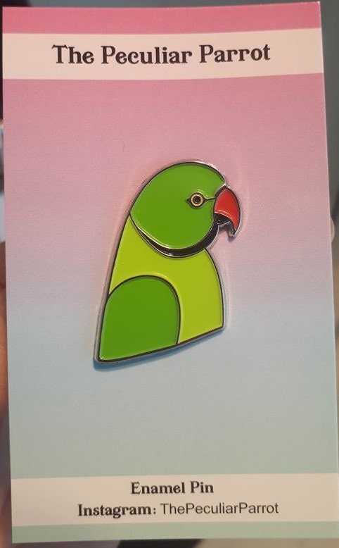 Indian Ringneck Parrot Enamel Pin in Green or Blue - Etsy Australia