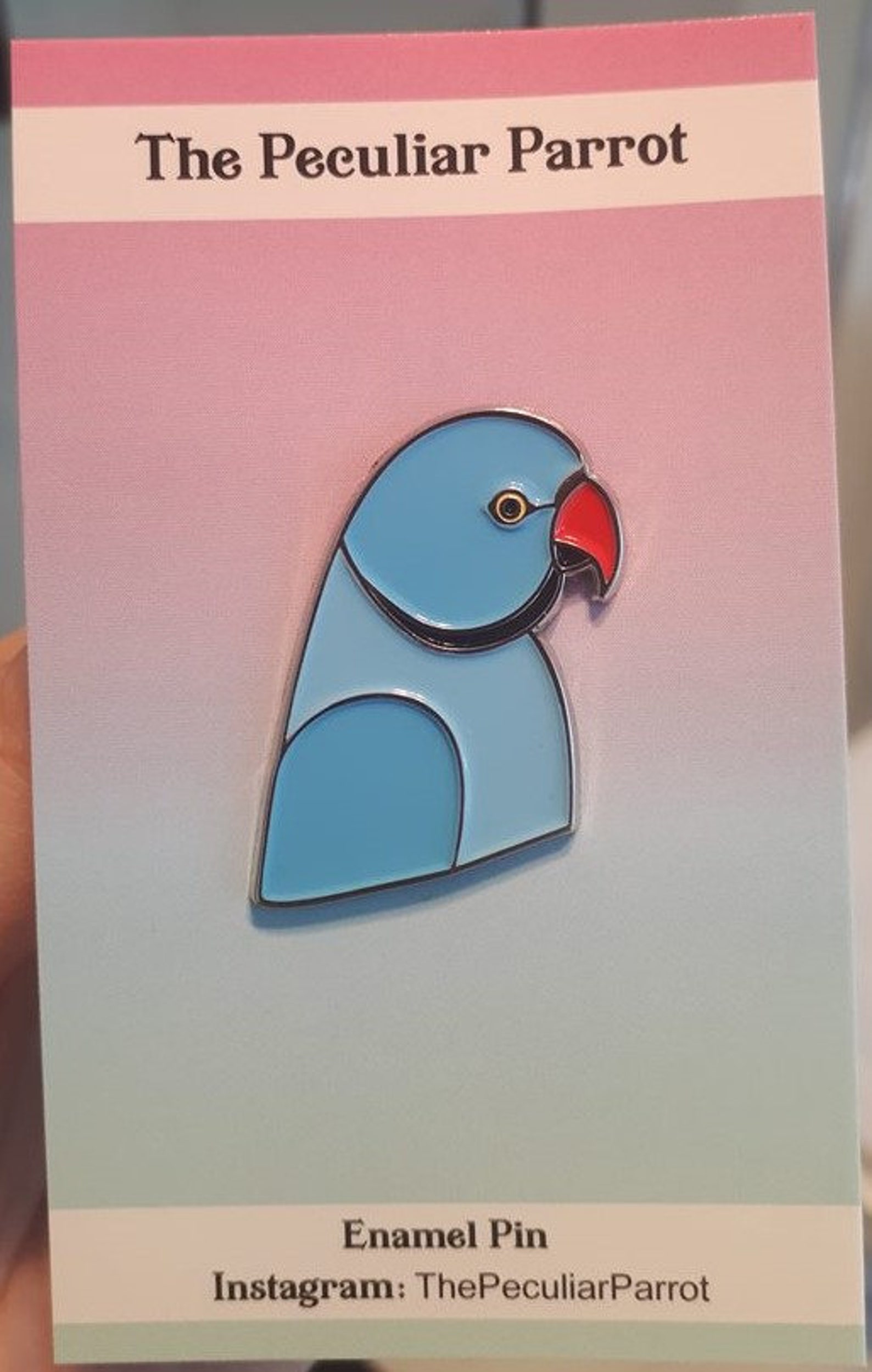 Indian Ringneck Parrot Enamel Pin in Green or Blue - Etsy Australia