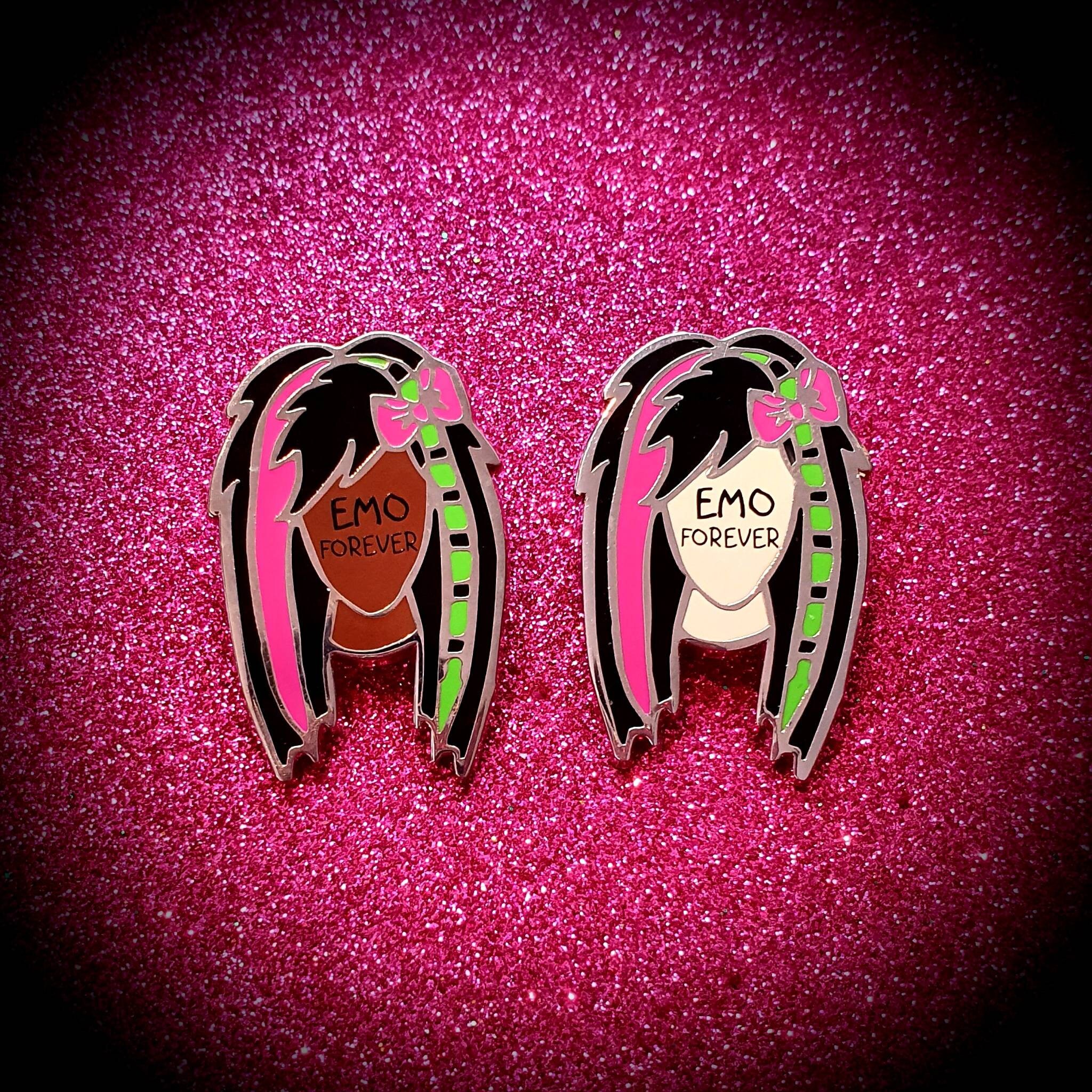 EMO FOREVER Emo Hair Girl Enamel Pin - Etsy UK