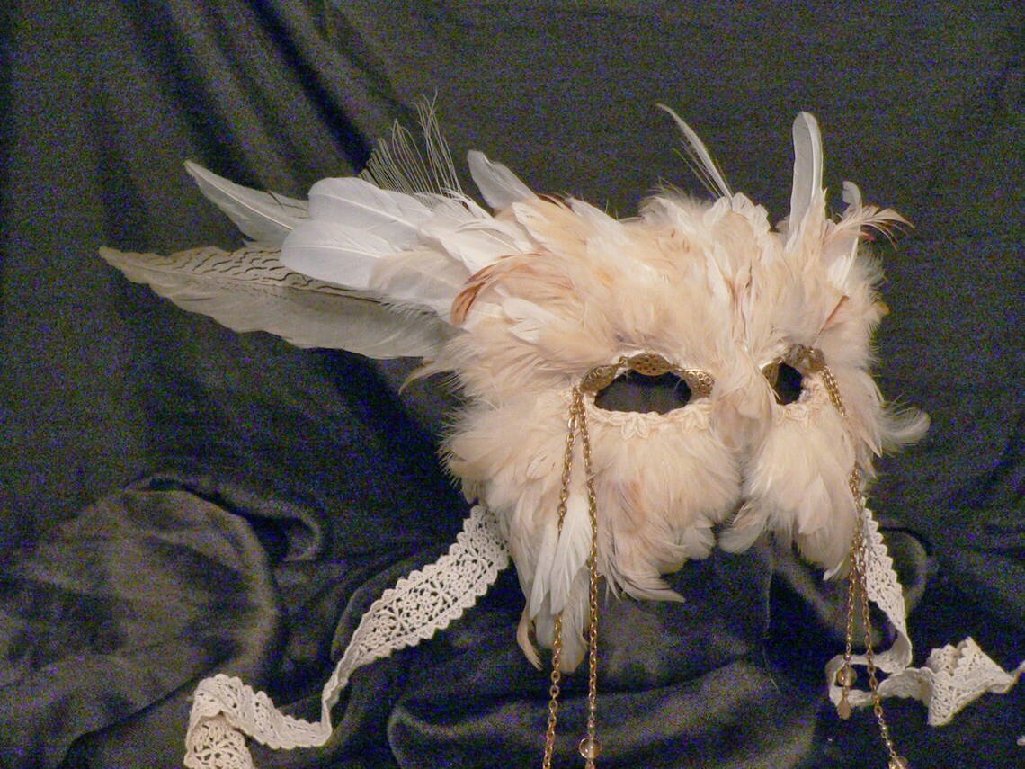 Mask With Feathers Mixed Media - Etsy Hong Kong