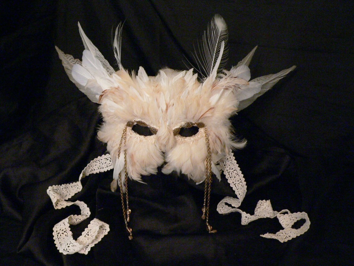 Mask With Feathers Mixed Media - Etsy Hong Kong