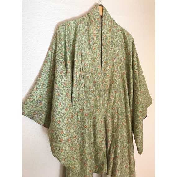 Silk Floral Kimono | Sage Green Floral Robe - Gem