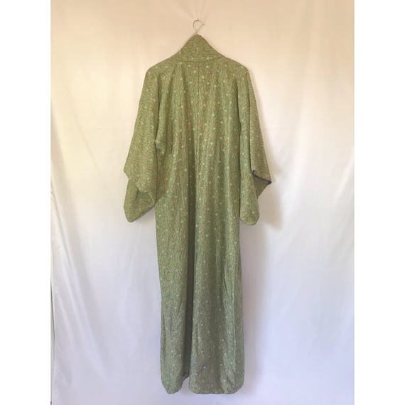 Silk Floral Kimono | Sage Green Floral Robe - Gem