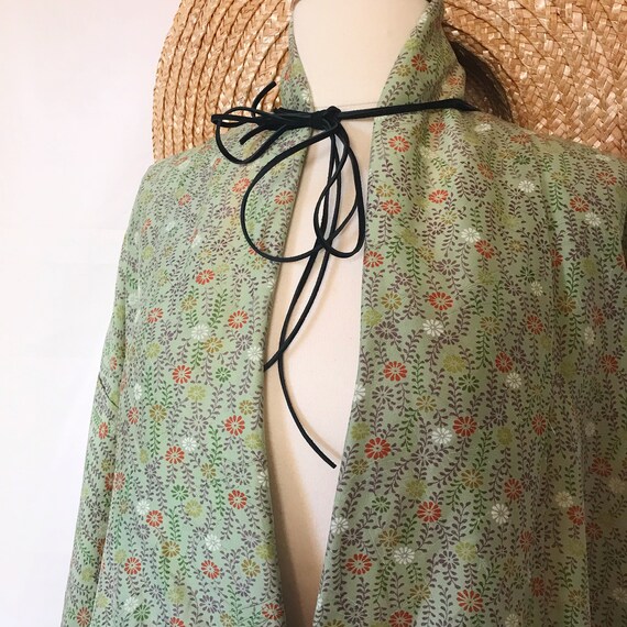 Silk Floral Kimono | Sage Green Floral Robe - Gem