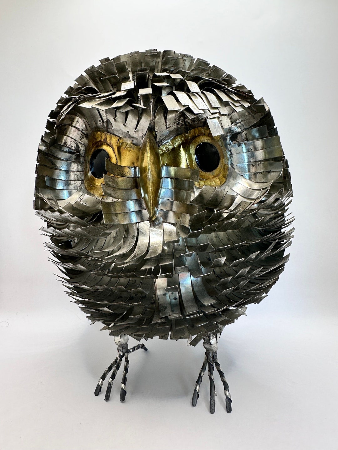 Vintage Alexander Blazquez Mixed Metal Owl Sculpture MCM Brutalist Owl Sculpture, Modernist ...