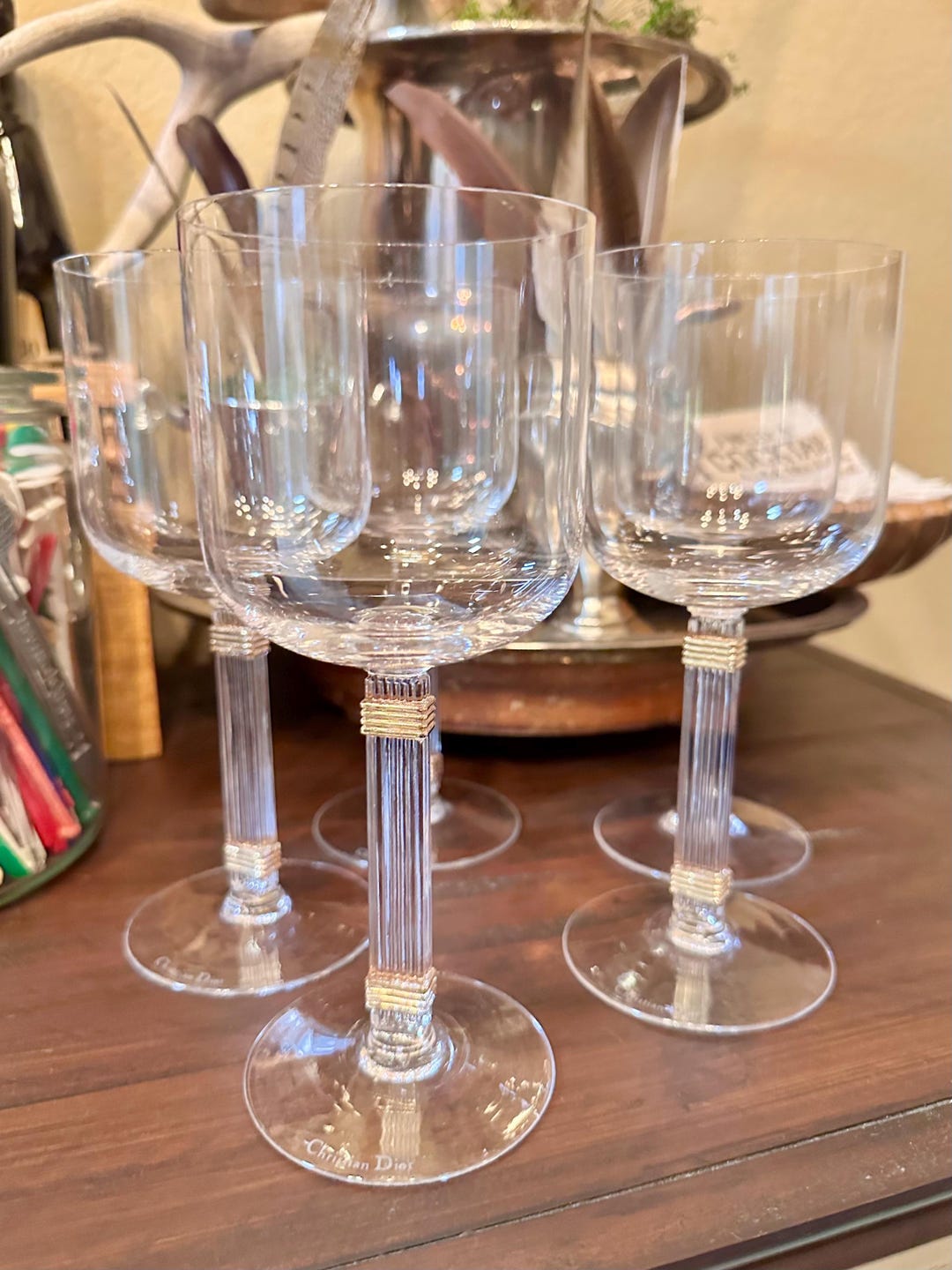 Elegant Vintage Set of 5 Gaudron Gold by Christian Dior Wine Glasses - Etsy