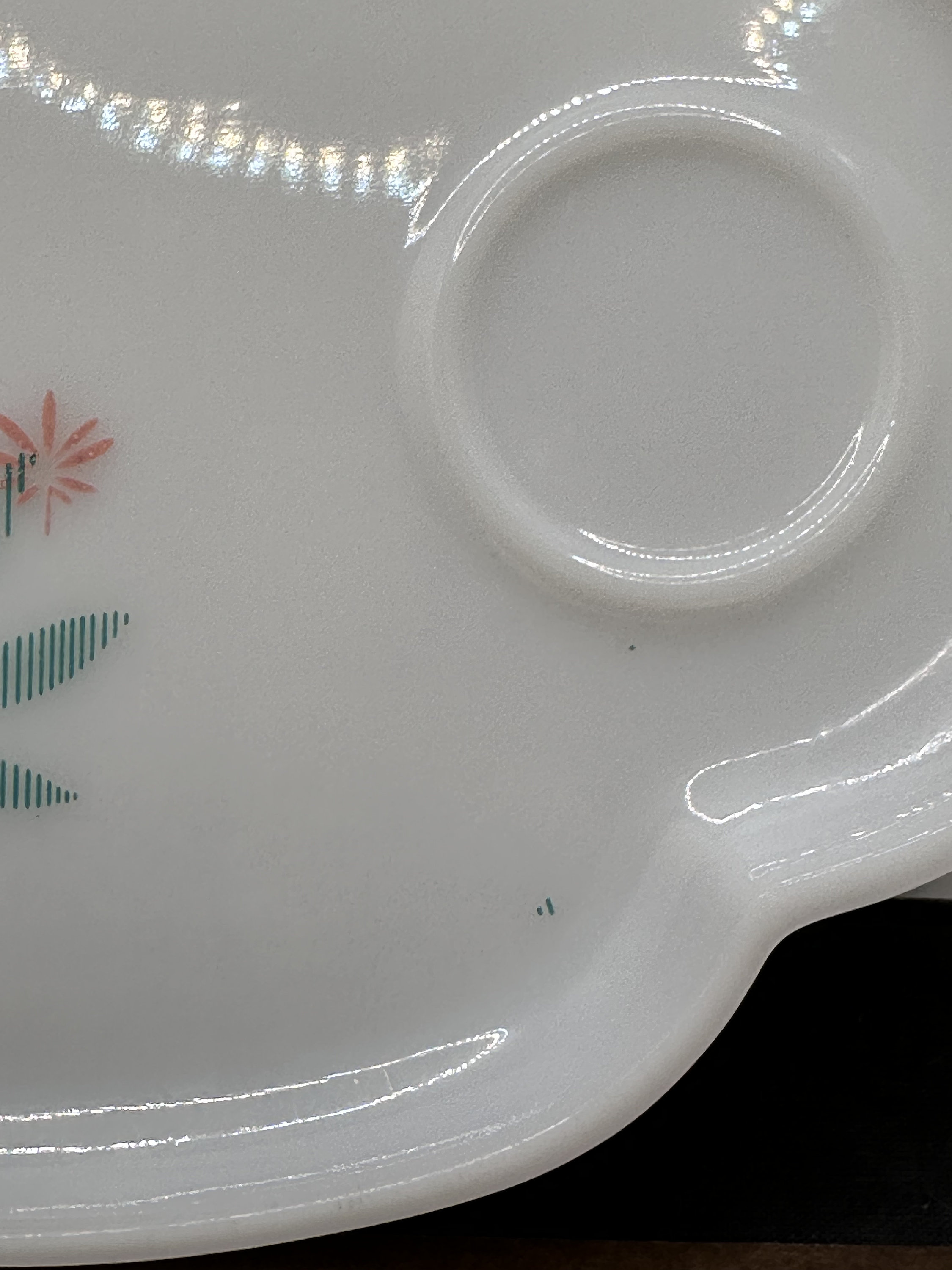 Vintage 50s Federal Glass Patio Snack Plates Dishes Atomic Flower Mid ...