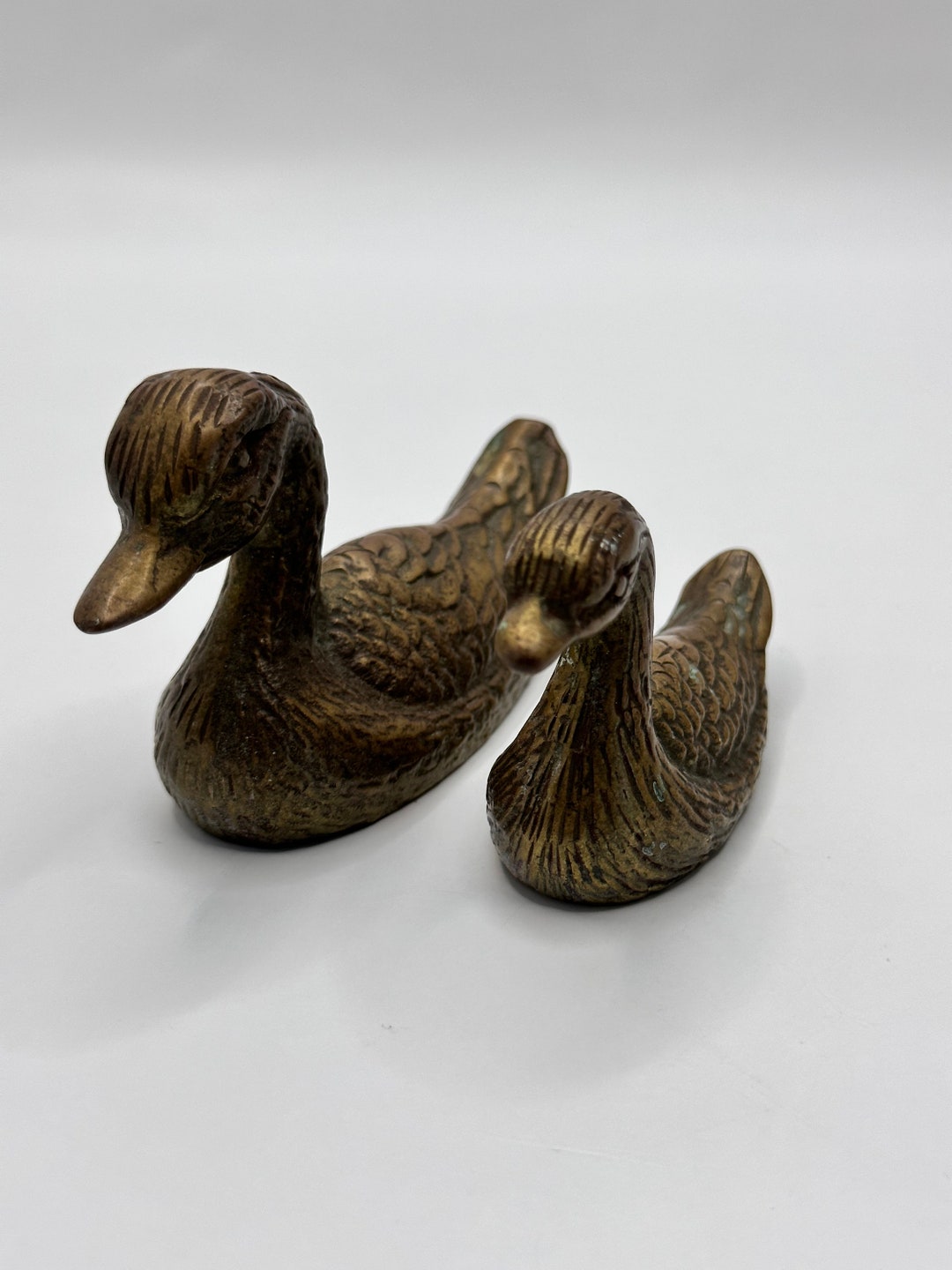 Vintage Set of Miniature Brass Ducks - Etsy
