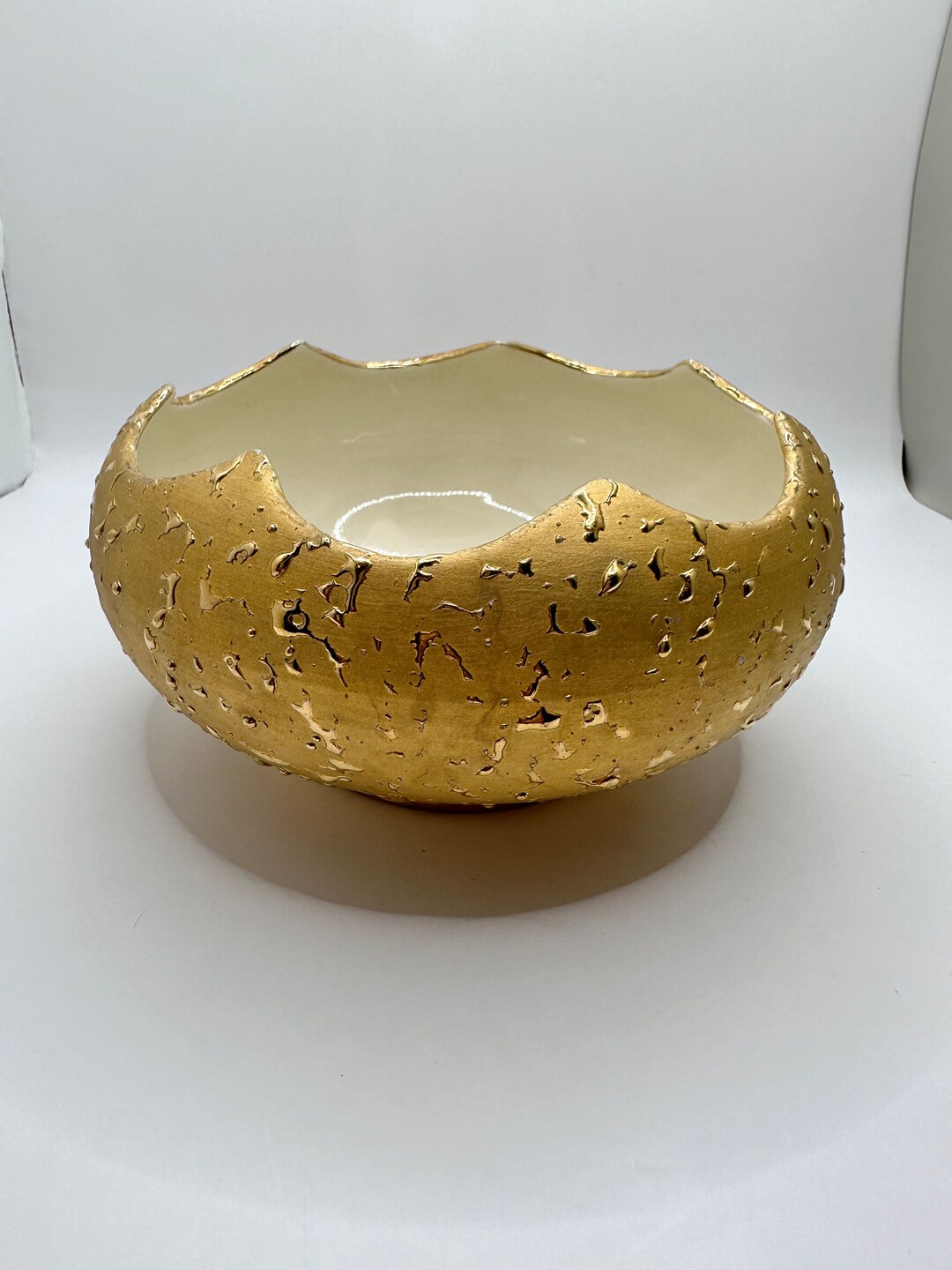 Weeping Bright Gold Hand Decorated Decorative Bowl 22 KT Gold USA - Etsy