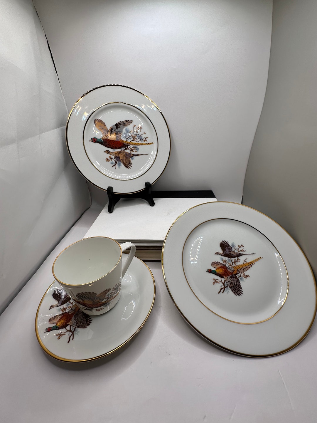 Hutschenreuther Noblesse Pasco 2 Pheasant Salad Plates With a Cup ...