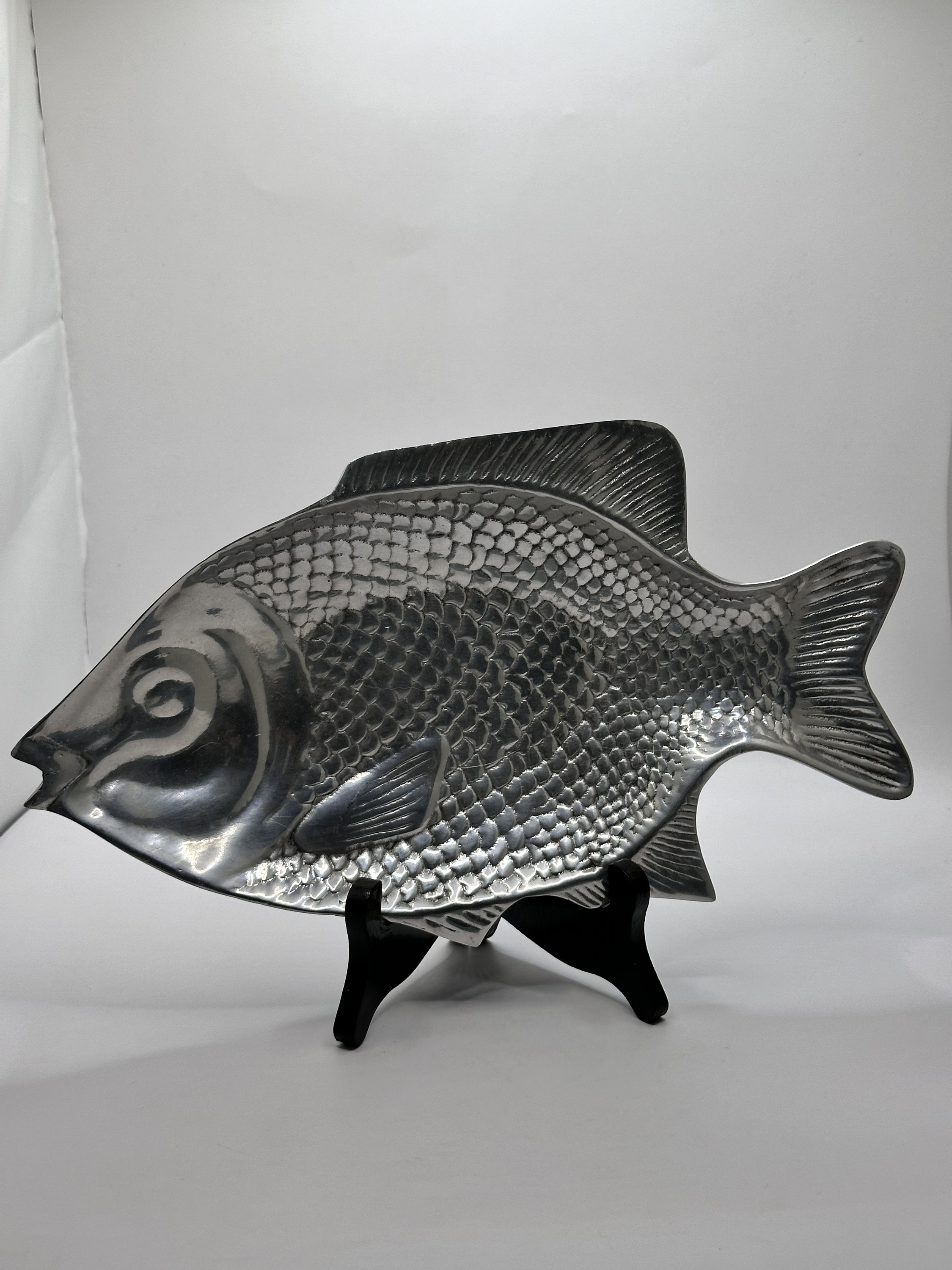 Vintage Silver Cast Aluminum Fish Tray - Etsy